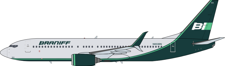 Braniff 737-800 Perseus Green.png | MAF - Model Airliner Forum