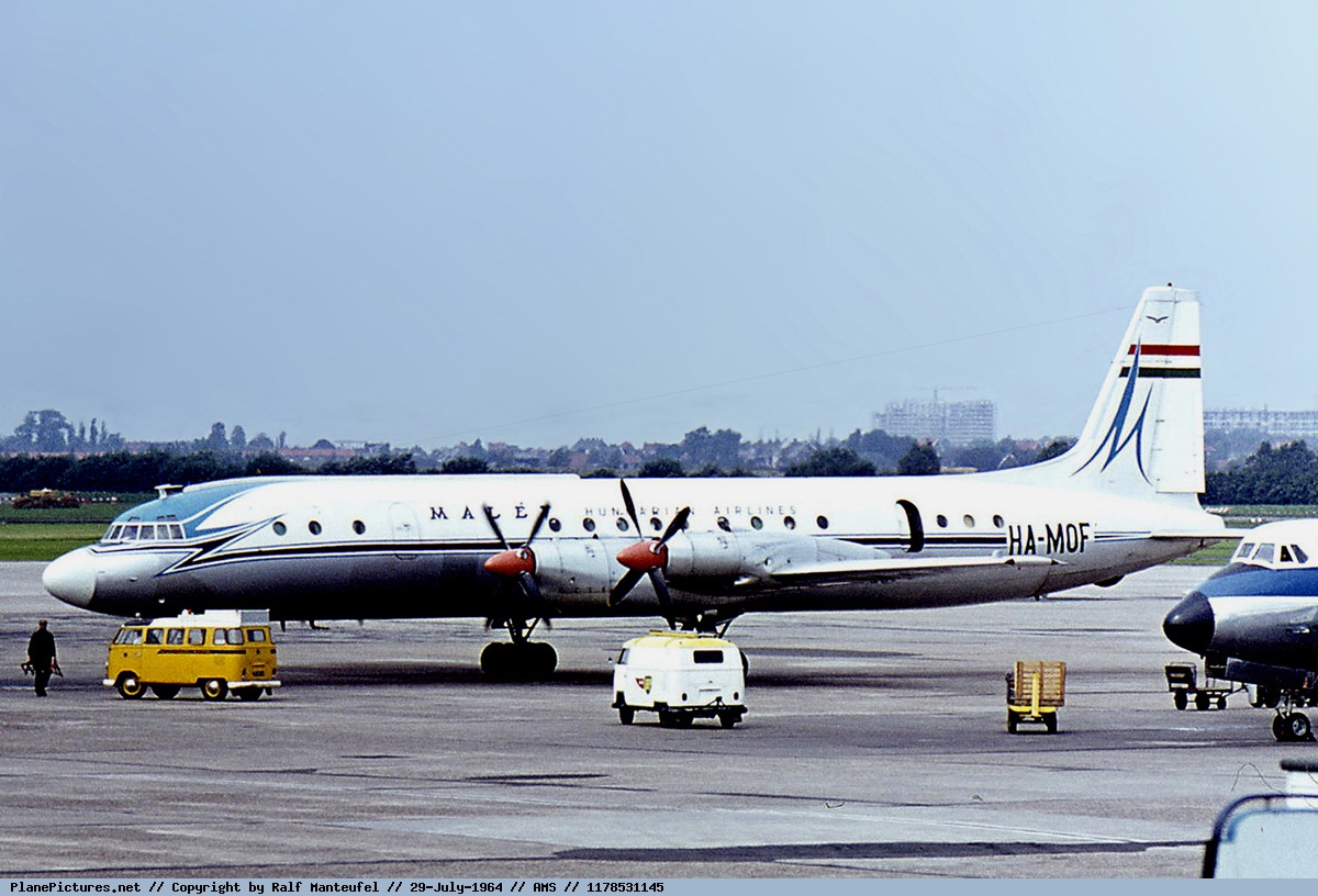 HA-MOF IL-18 Malev, AMsterdam 29 JUL 64.jpg | MAF - Model Airliner Forum